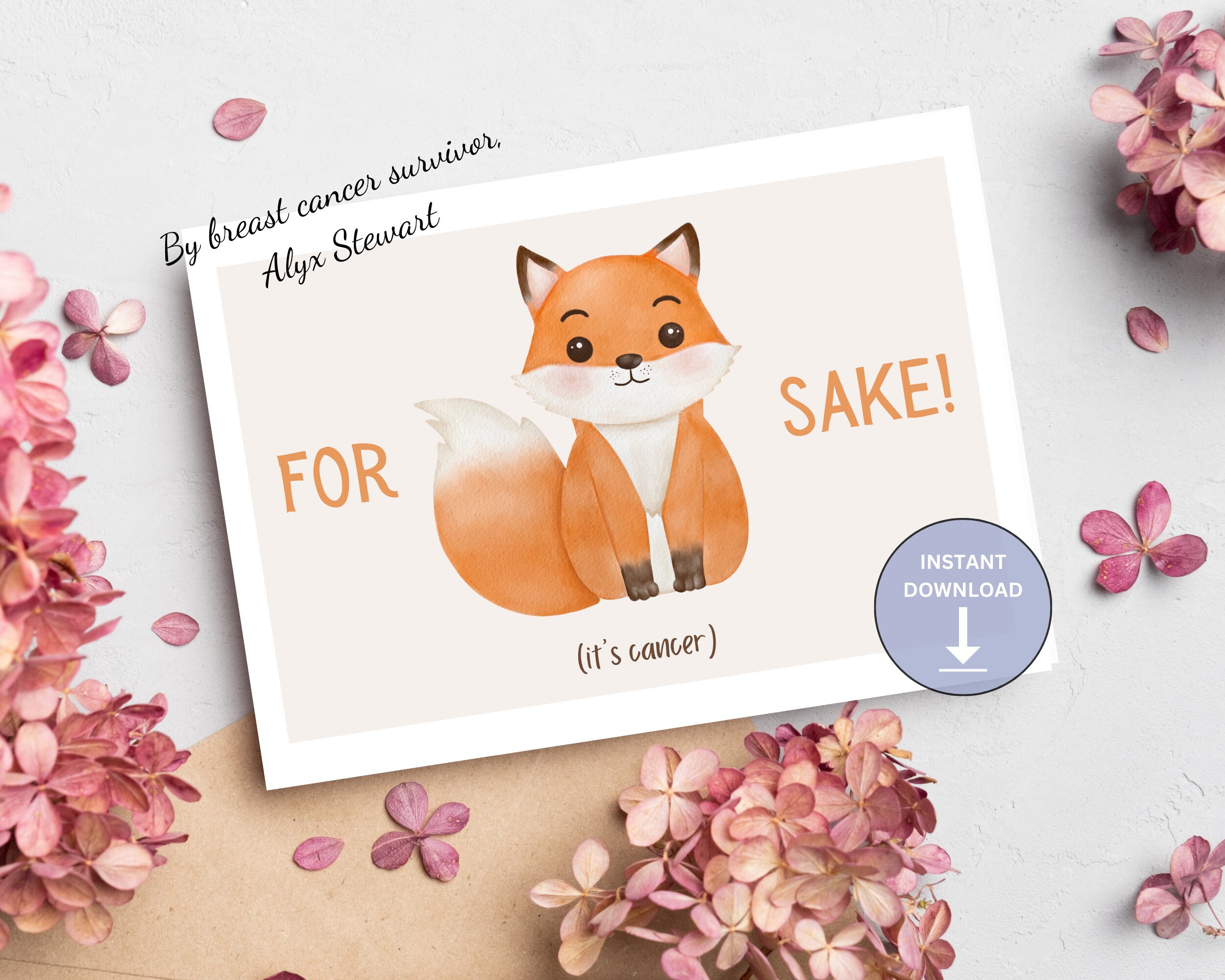 Chemo Empathy Card Printable for Fox Sake Cancer Humour Fighter ...