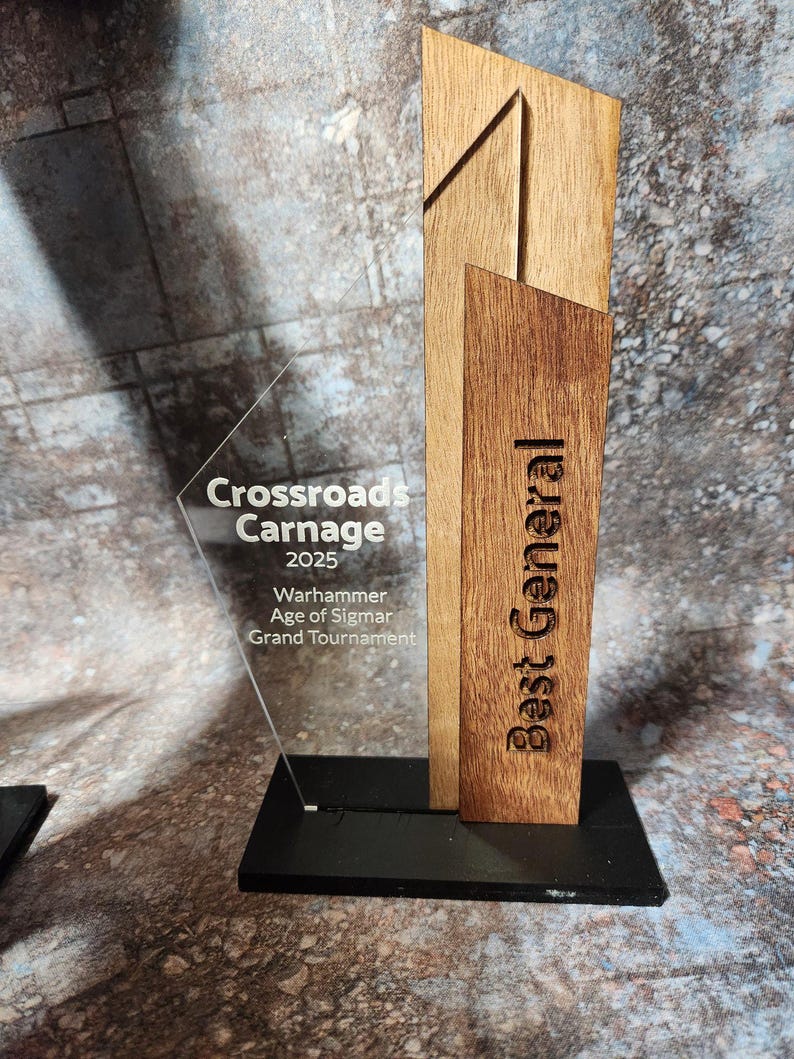 Custom Warhammer Tournament Trophy Set | Acrylic & Wood | Engraved ...