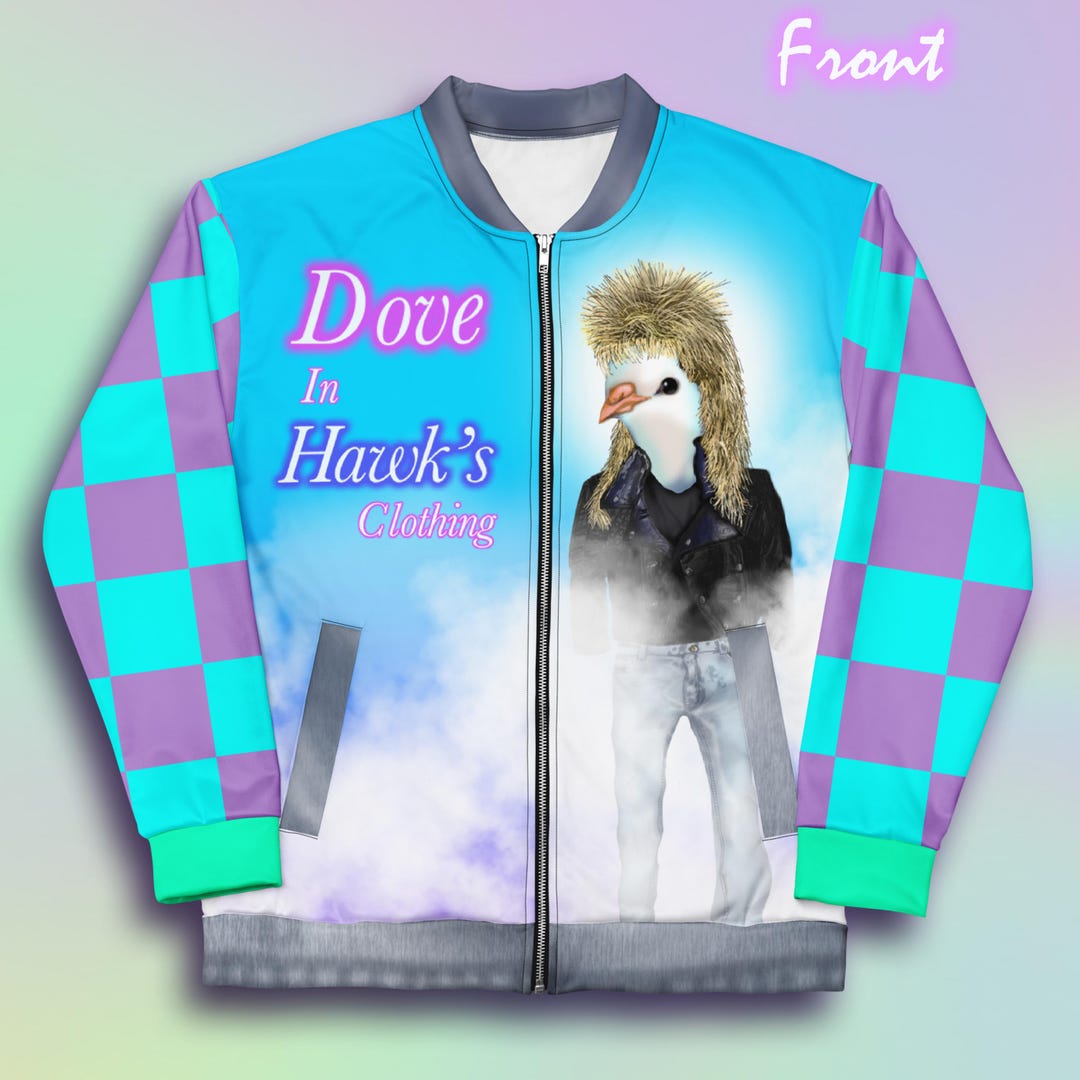 Checkered Neon and Denim "dove in Hawk's Clothing" SWEATZ Jacket by ...
