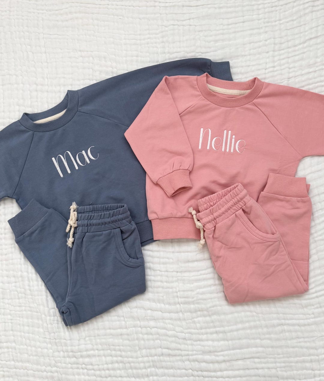 Organic Embroidered Toddler Baby Jogger Set Gender Neutral - Etsy