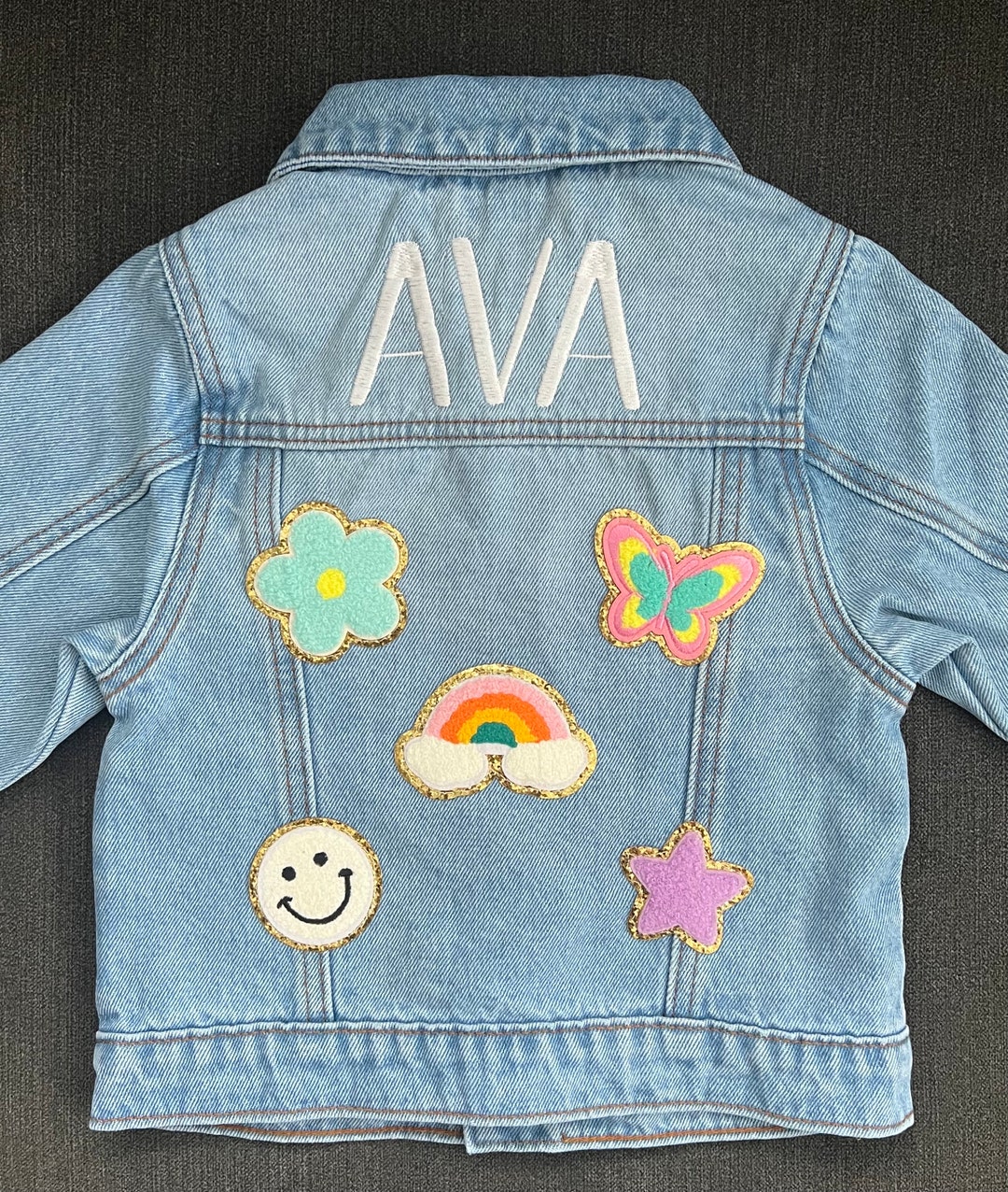 Custom Embroidered Toddler Baby Girl Denim Jacket, Personalized ...