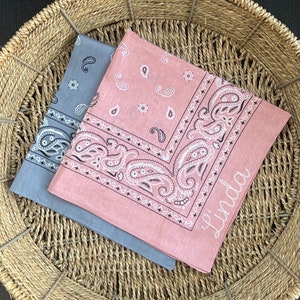 Embroidered Bandana - Etsy