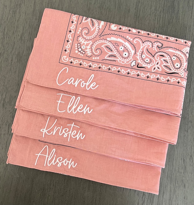 Custom Embroidered Bandana, Western Bachelorette Party, Personalized ...