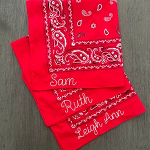 Personalized Embroidered Bandana, Western Bachelorette Party - Etsy