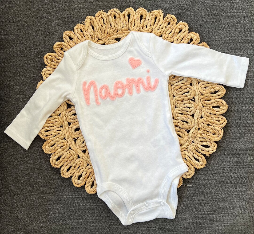 Baby Name ®, Custom Baby Name Felt Bodysuits, Personalized Baby Top ...