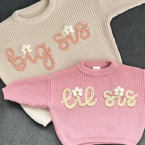 Personalized Oversized Name Kids Sweater /hand Embroidered Sweater - Etsy