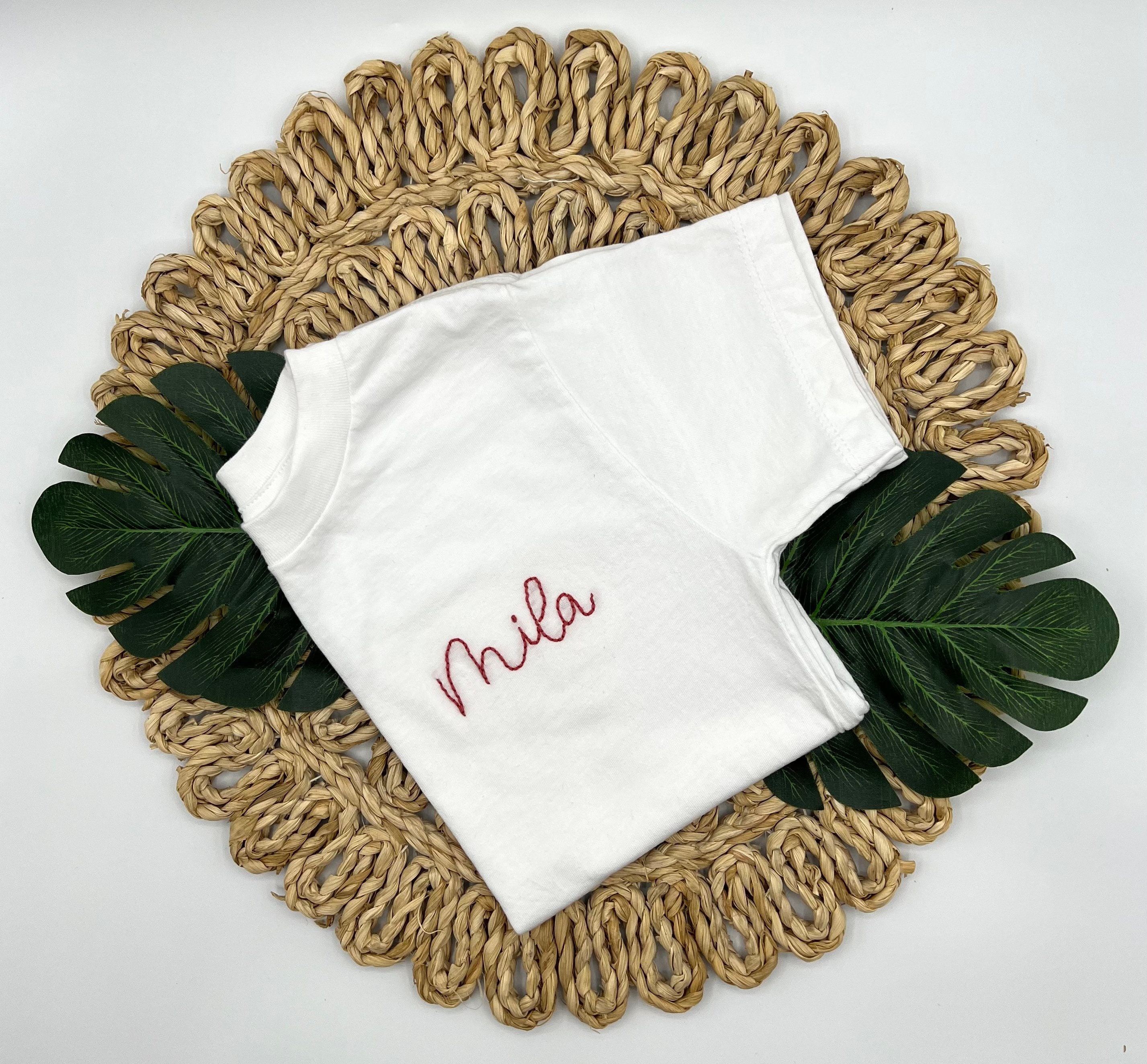 Baby Toddler Kids Custom Hand Embroidered T-shirt - Personalized Unisex ...