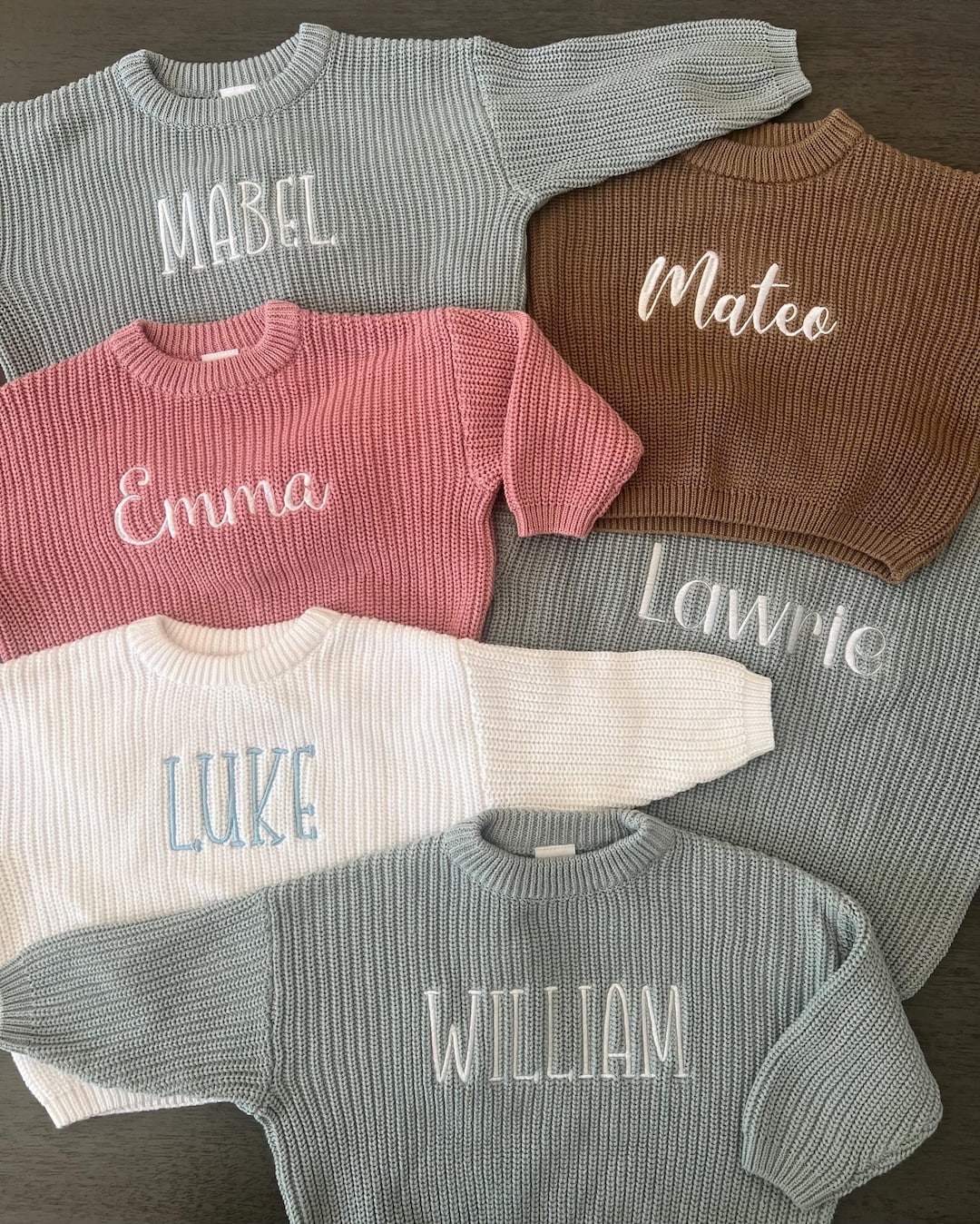 Personalized Embroidered Oversized Name Kids Toddler Baby Sweater - Etsy