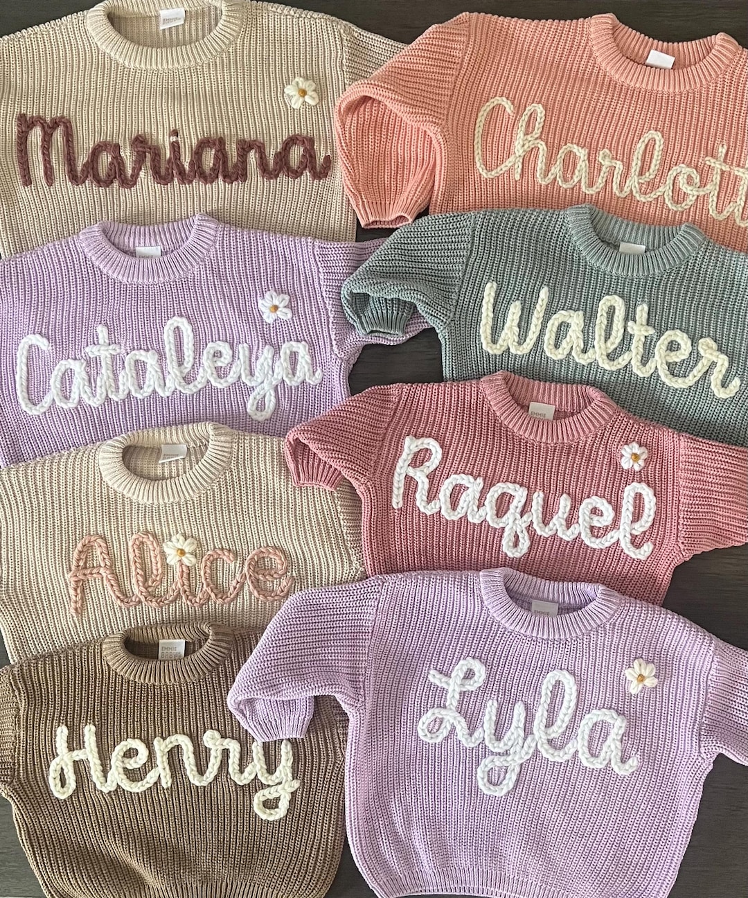 Personalized Oversized Name Kids Sweater /hand Embroidered Sweater - Etsy