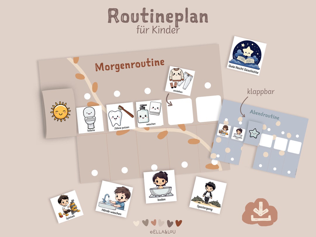 Routine Plan to Fold Children Montessori PDF Morning Routine Toddler ...
