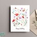 Printable Floral Heart Birthday Card, Digital Download Wild Flowers ...