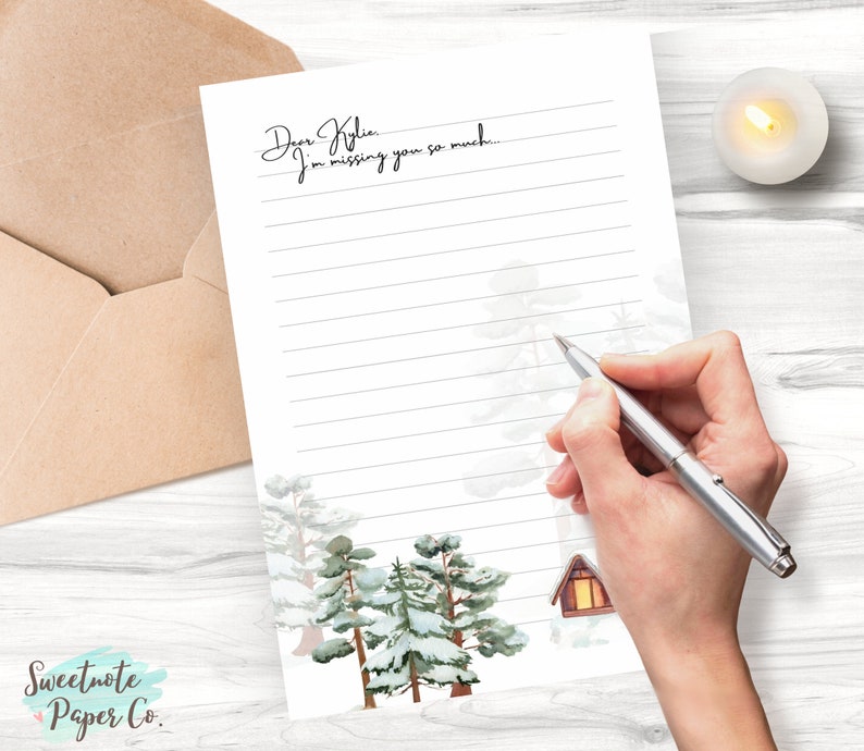 Printable Christmas Stationery Letter Paper, Digital Download Christmas ...