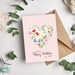 Printable Floral Heart Birthday Card, Digital Download Wild Flowers ...