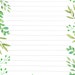 Printable Greenery Note Page, Greenery Note Page, Digital Lined Unlined ...