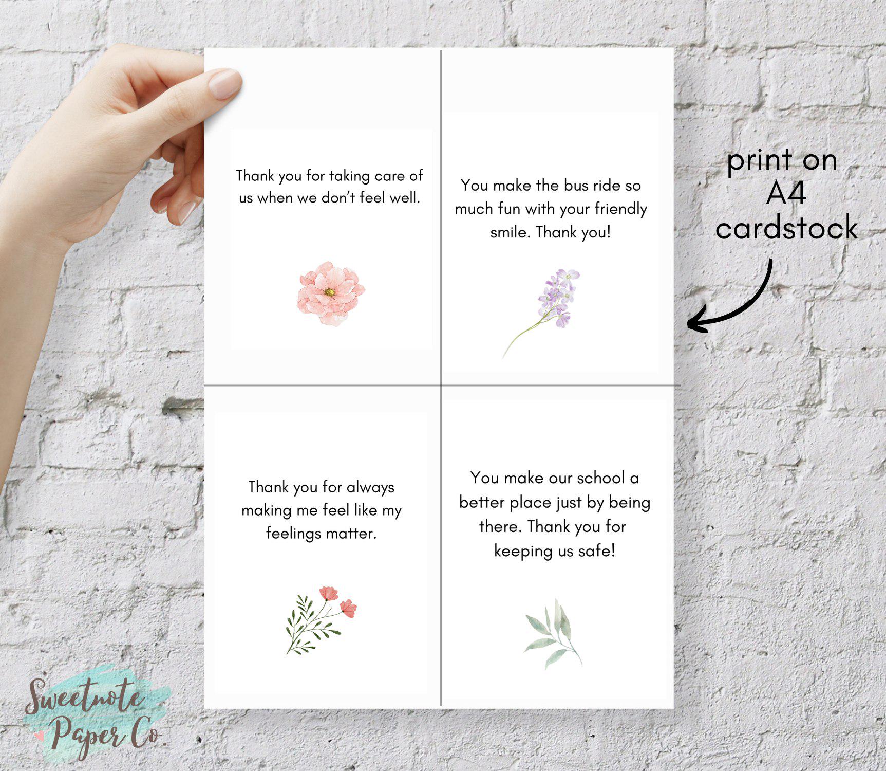 Printable School-staff Thank You Cards | Appreciation Cards for School ...