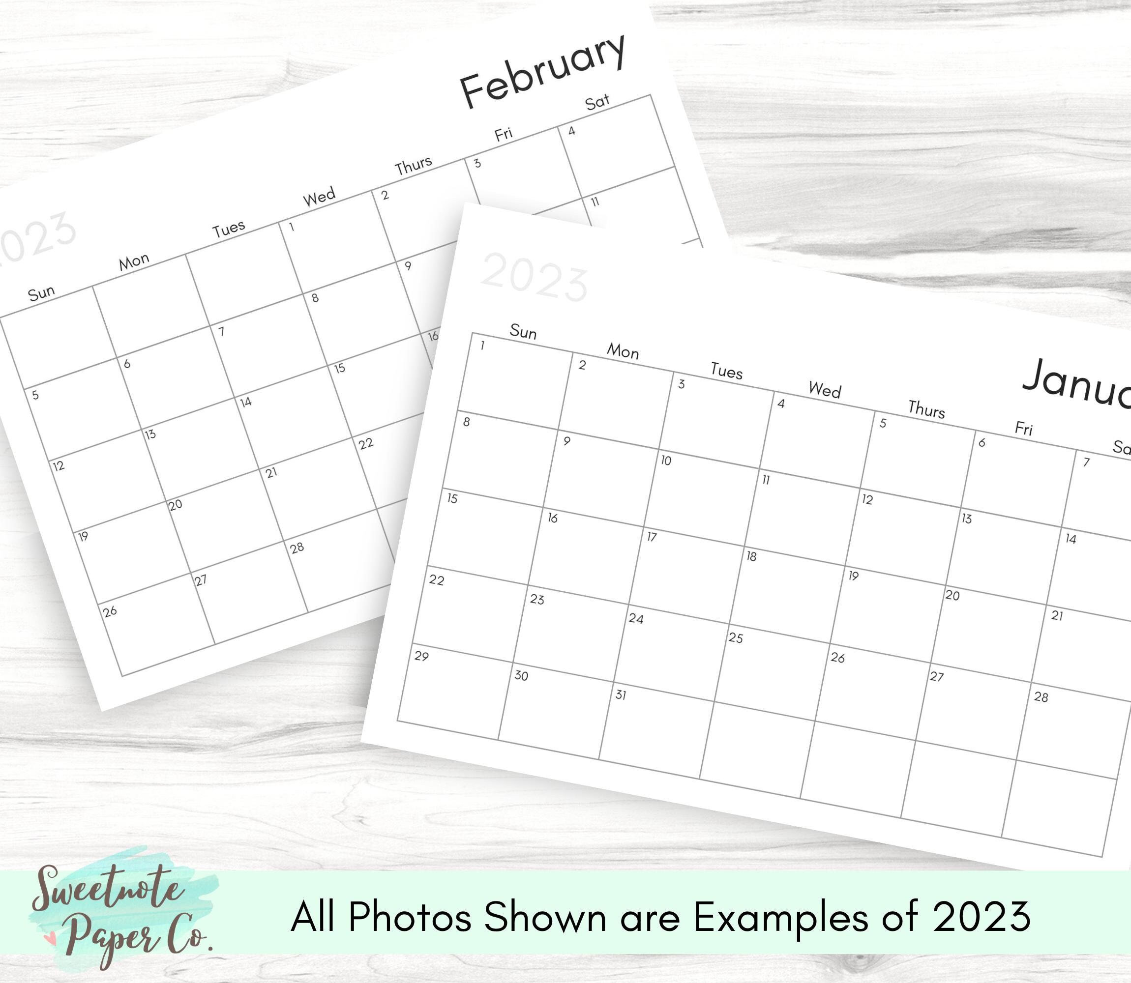 2023 Minimalism Printable Calendar, Printable 2023 Minimalism Monthly ...