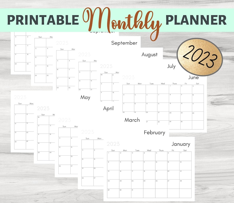 2023 Minimalism Printable Calendar, Printable 2023 Minimalism Monthly ...