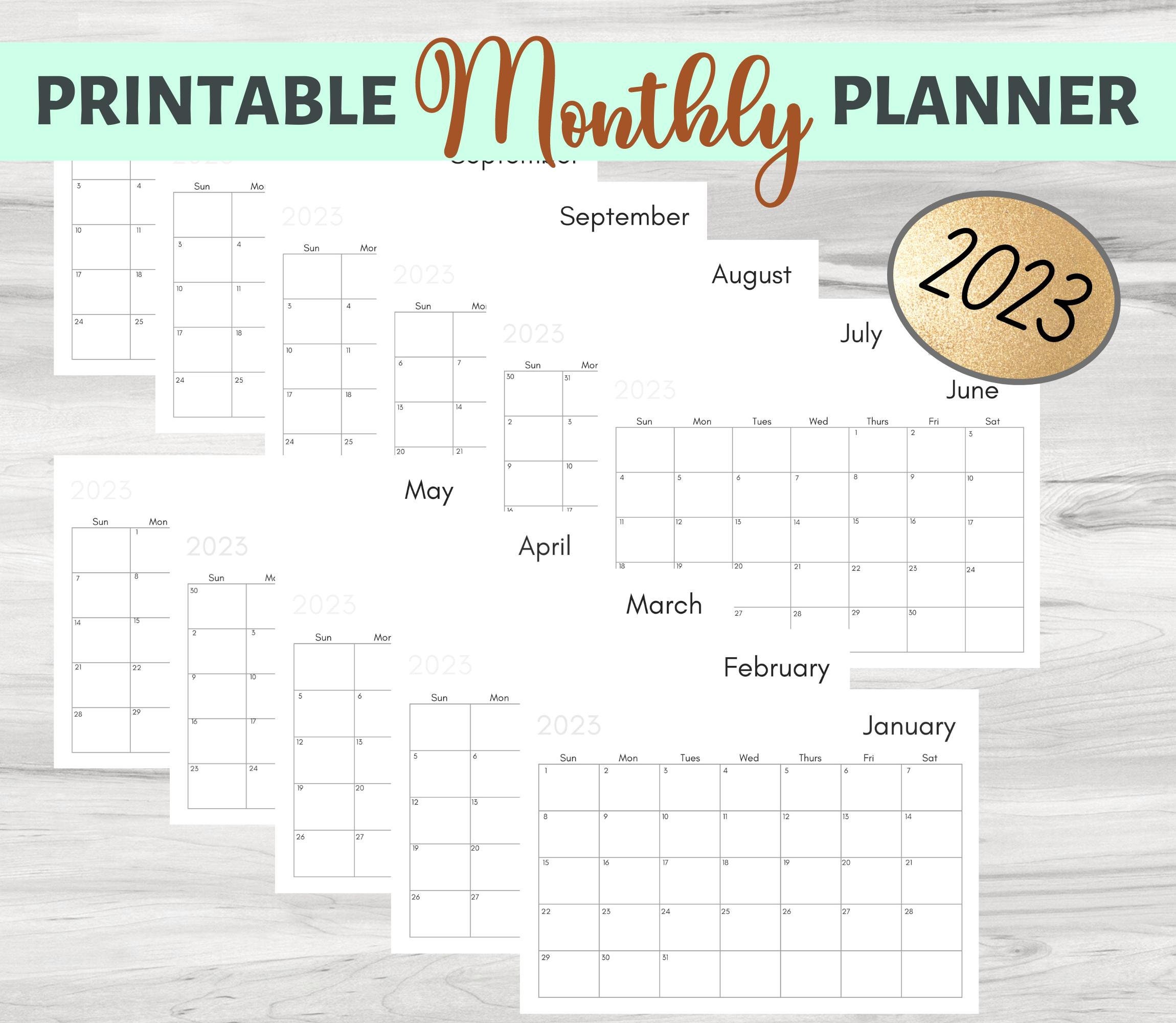 2023 Minimalism Printable Calendar, Printable 2023 Minimalism Monthly ...