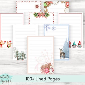 Printable Christmas Stationery Letter Paper, Digital Download Christmas ...
