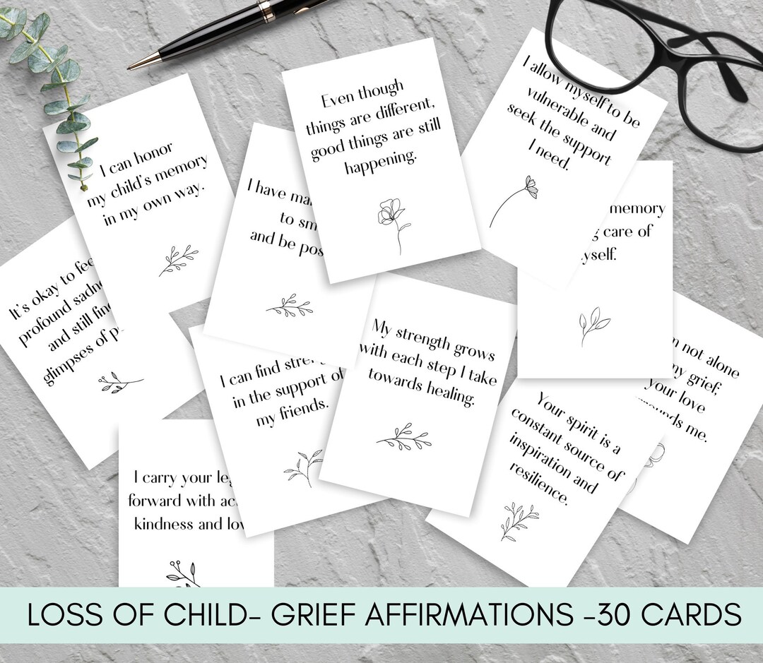Printable Affirmation Cards for Grieving Parents | Loss of Child ...