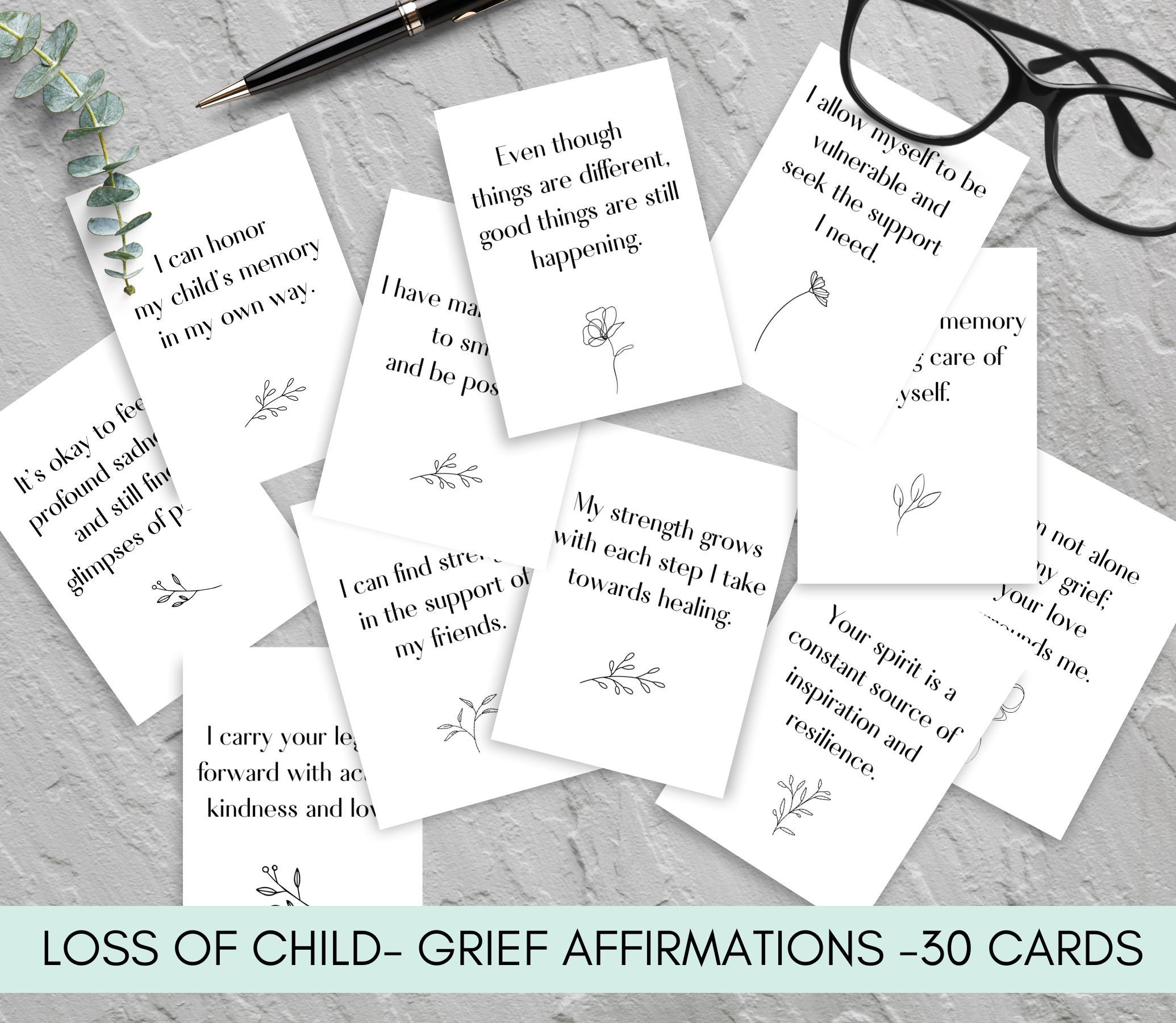 Printable Affirmation Cards for Grieving Parents | Loss of Child ...