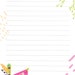 Printable Whimsical Notebook Pages, Printable Note Page, Digital Lined ...