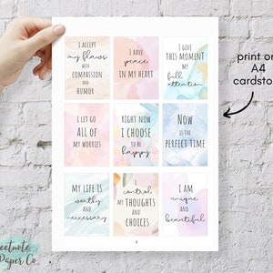 Printable Mindfulness Affirmation Cards, Meditation Cards, Digital ...