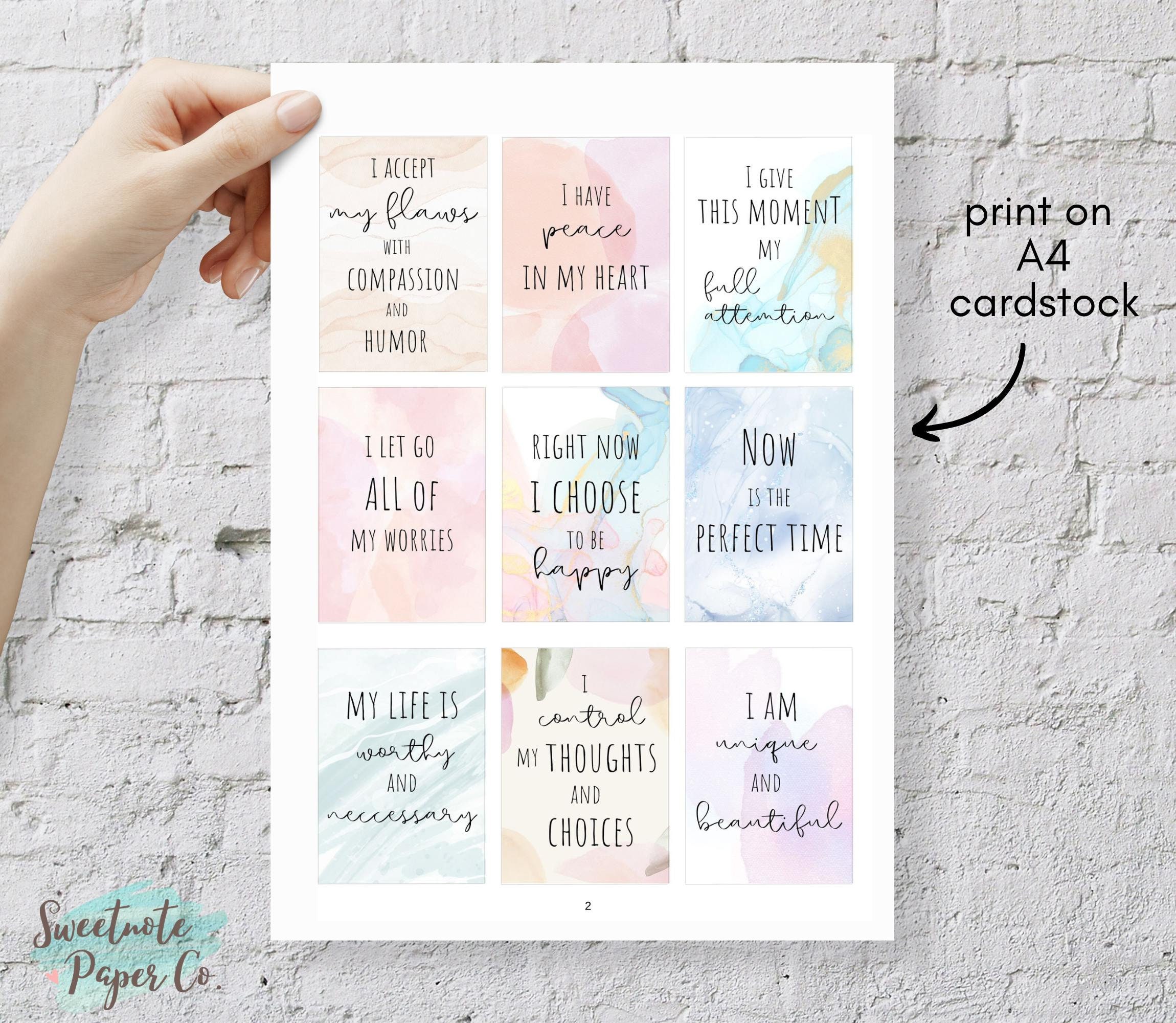 Printable Mindfulness Affirmation Cards, Meditation Cards, Digital ...