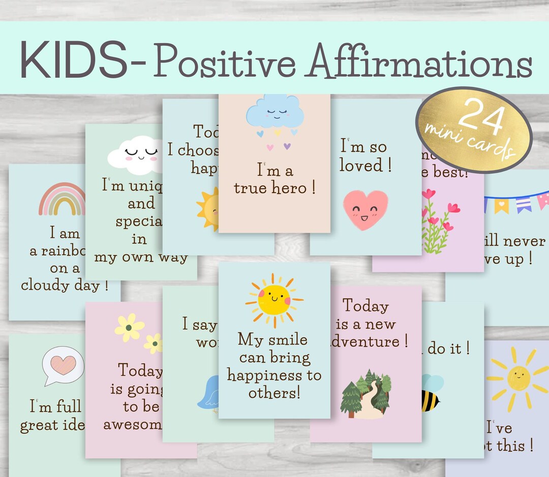 Kids Affirmation Cards, Positivitve Lunch Box Cards for Kids- Printable ...