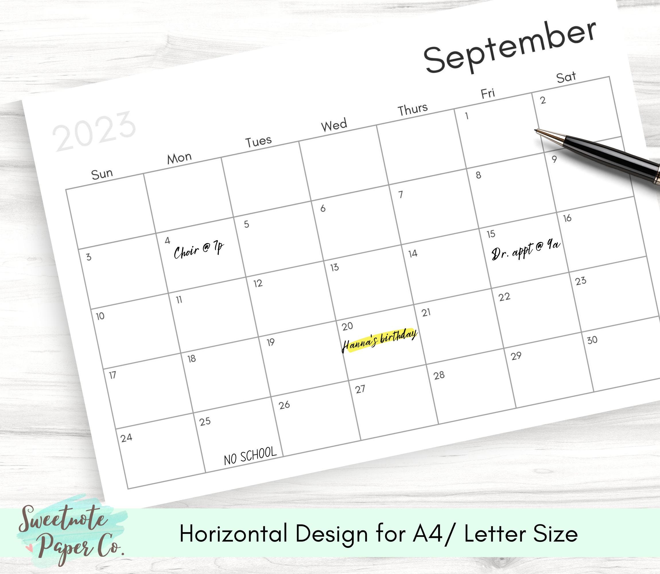 2023 Minimalism Printable Calendar, Printable 2023 Minimalism Monthly ...