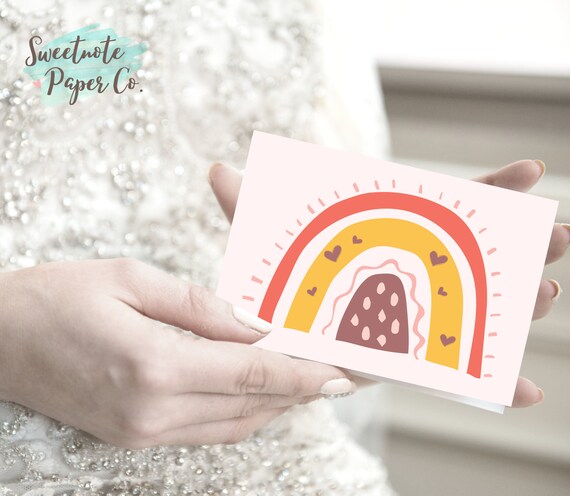 Printable Cute Rainbow Blank Cards Cards Set Instant | Etsy