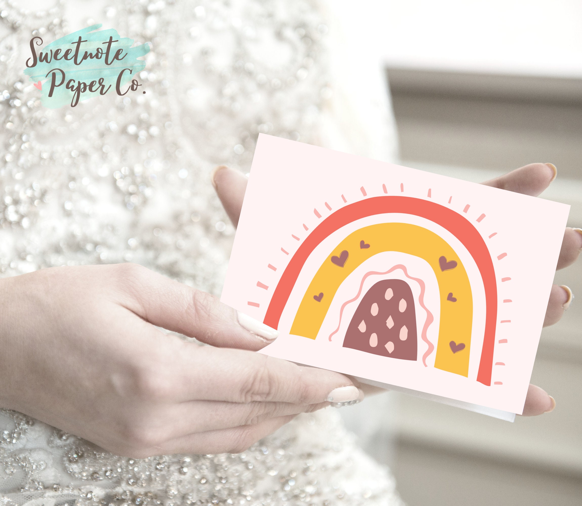 Printable Cute Rainbow Blank Cards, Cards Set, Instant Download,pink ...