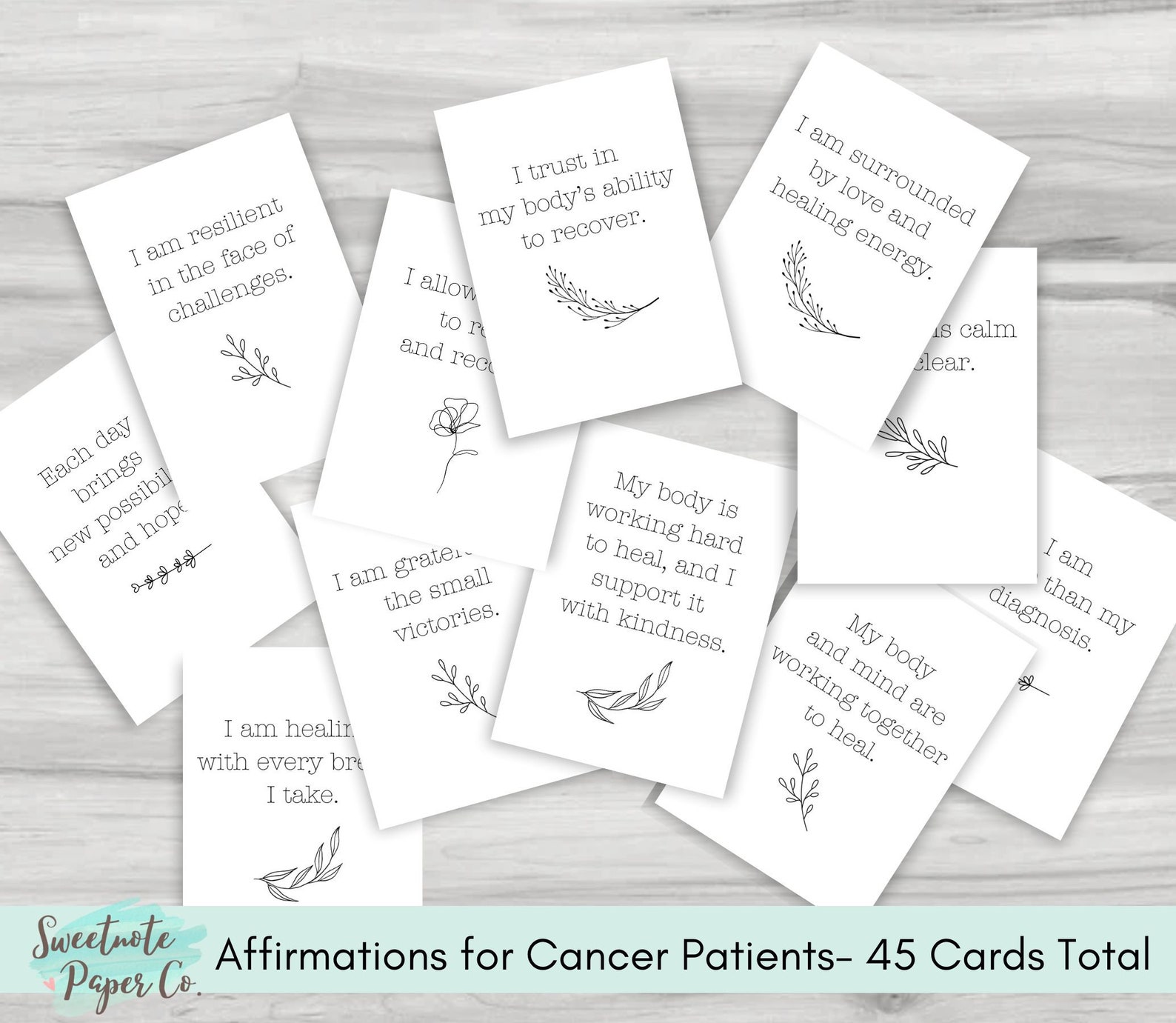 Printable Cancer Affirmation Cards , Support for Cancer Patients ...
