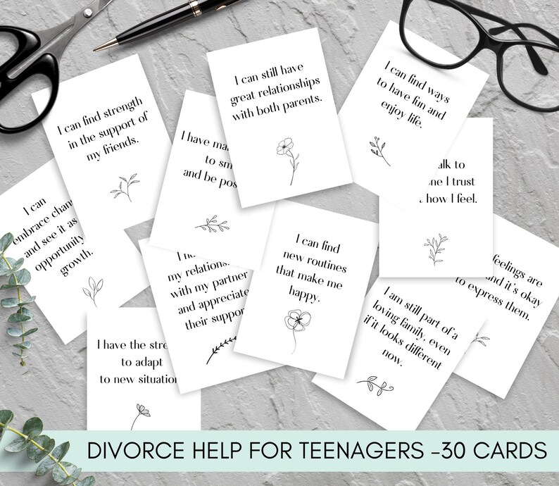 Printable Divorce Coping for Children-teenagers | Divorce Support ...