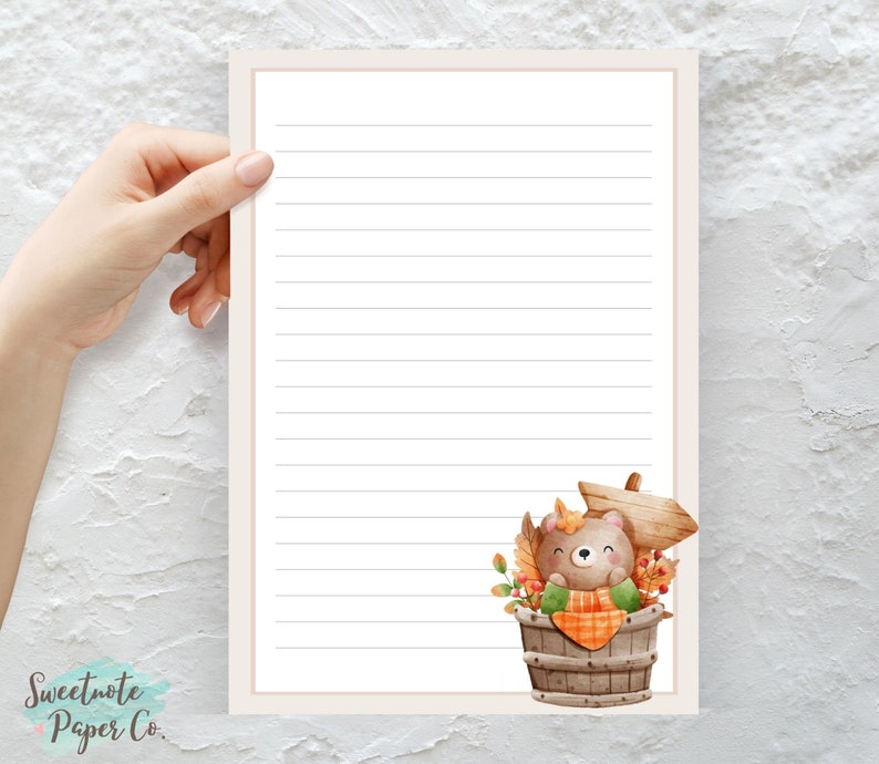 Printable Stationery Fall Autumn | Instant Download Writing Letter ...