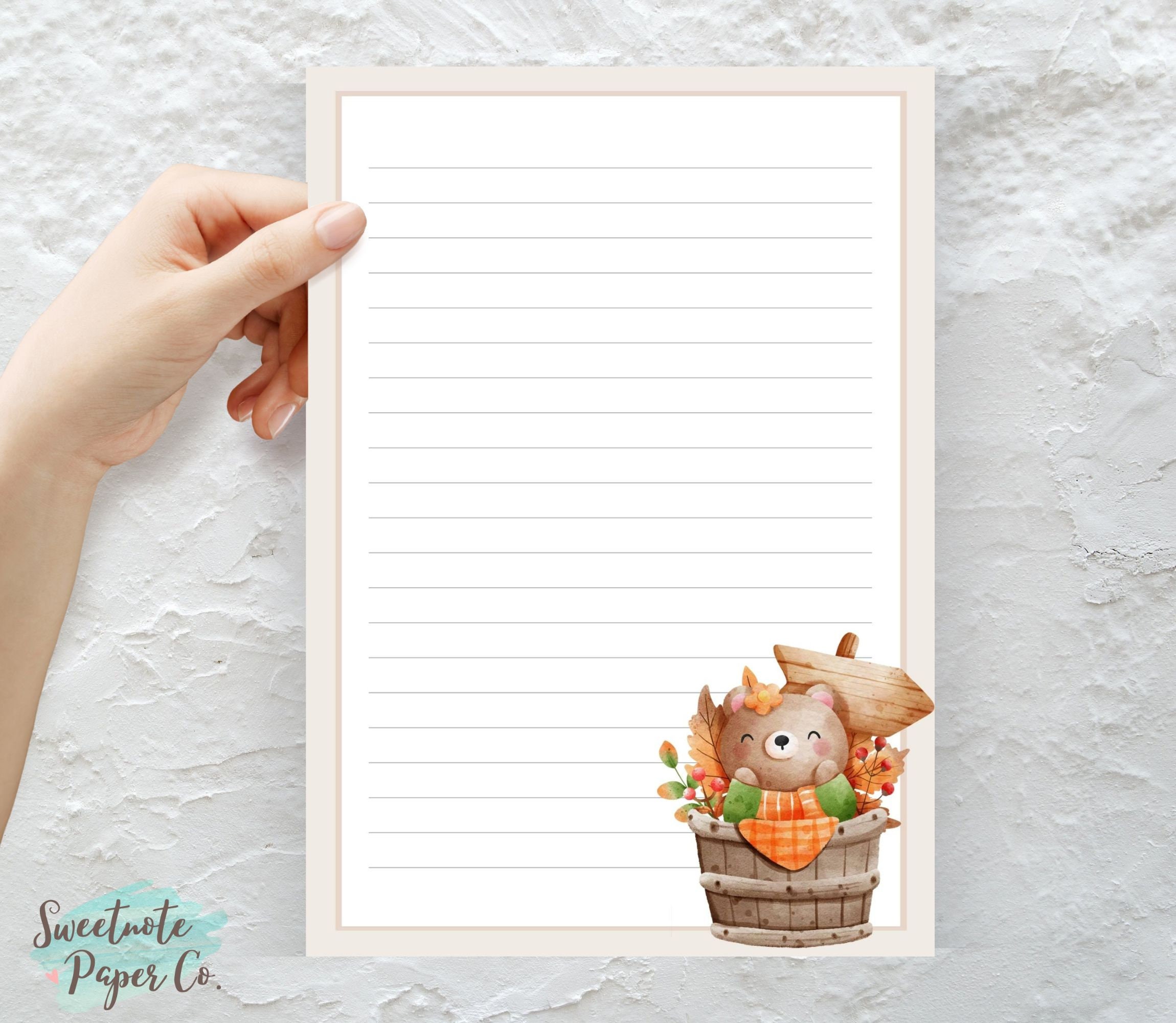 Printable Stationery Fall Autumn | Instant Download Writing Letter ...