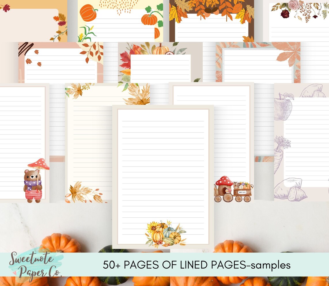 Printable Stationery Fall Autumn | Instant Download Writing Letter ...