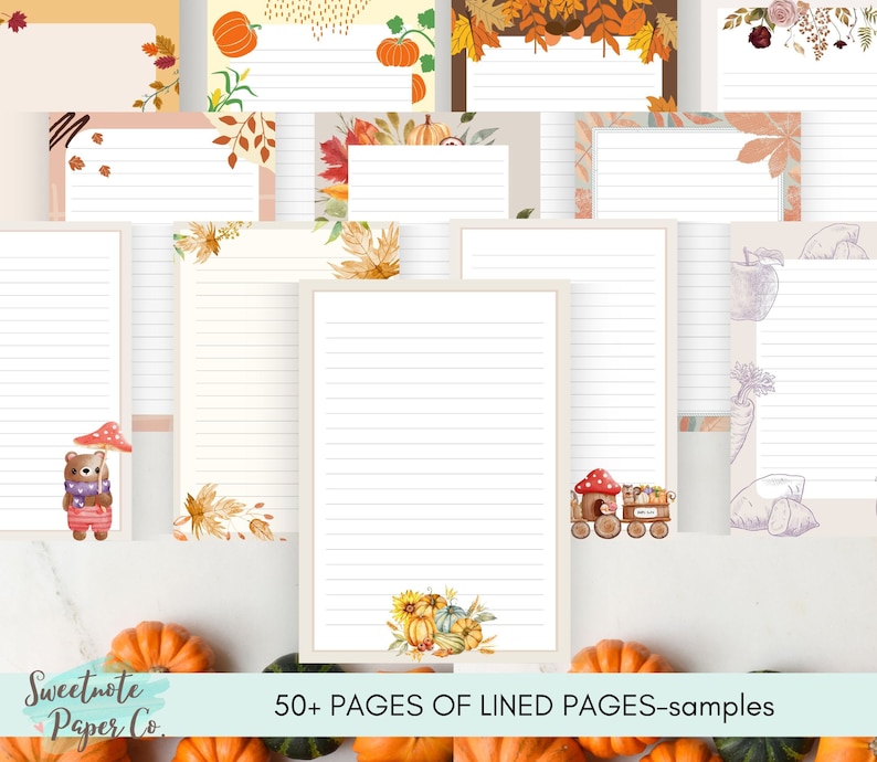 Printable Stationery Fall Autumn | Instant Download Writing Letter ...