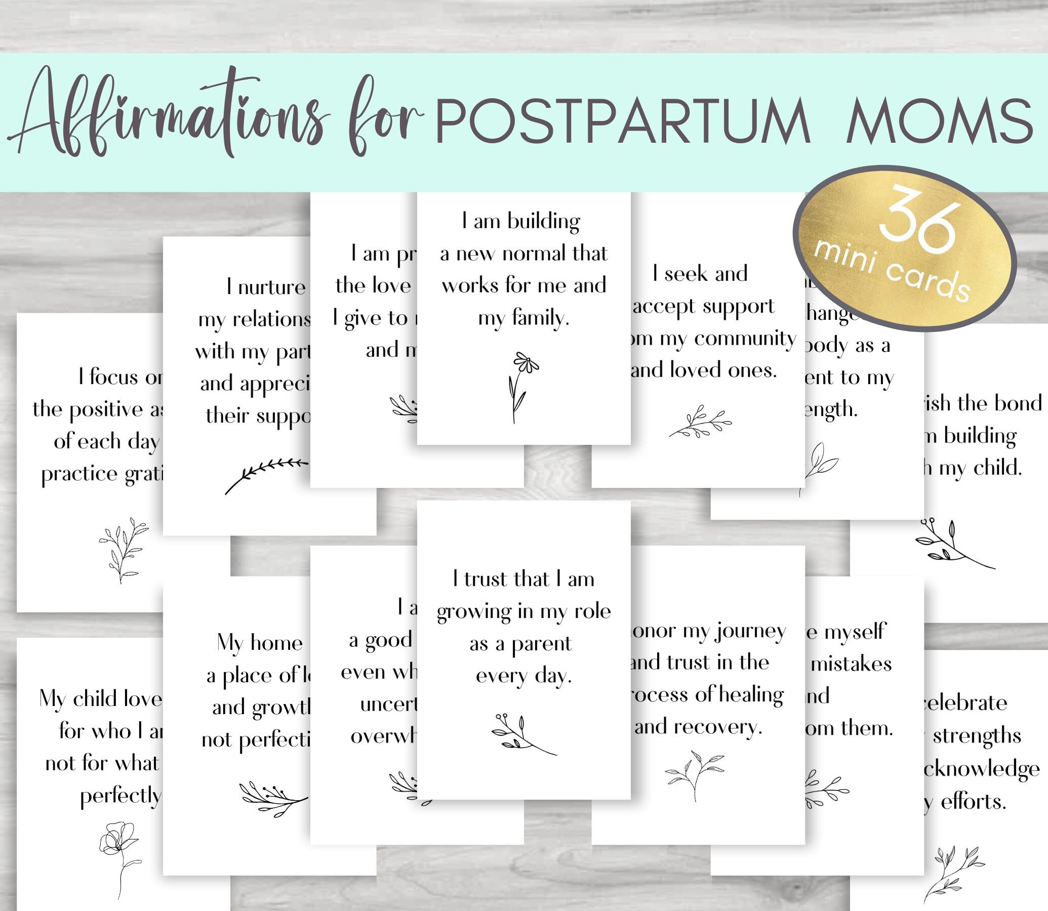 Printable Postpartum Self-care Cards | Support for New Moms | Digital ...
