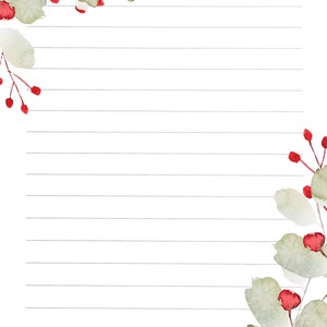 Printable Christmas Lined Unlined Note Page, Christmas Note Page ...