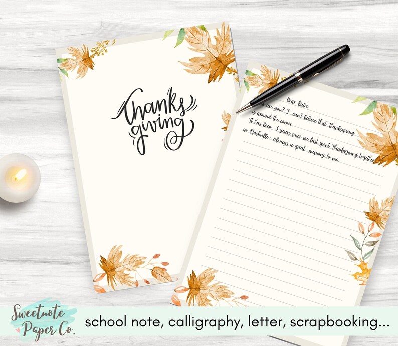 Printable Stationery Fall Autumn | Instant Download Writing Letter ...