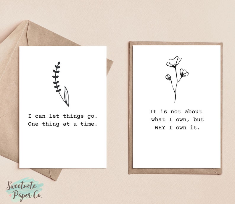 Printable Minimalism Cards, Simple Living, Minimalist Affirmation Cards ...