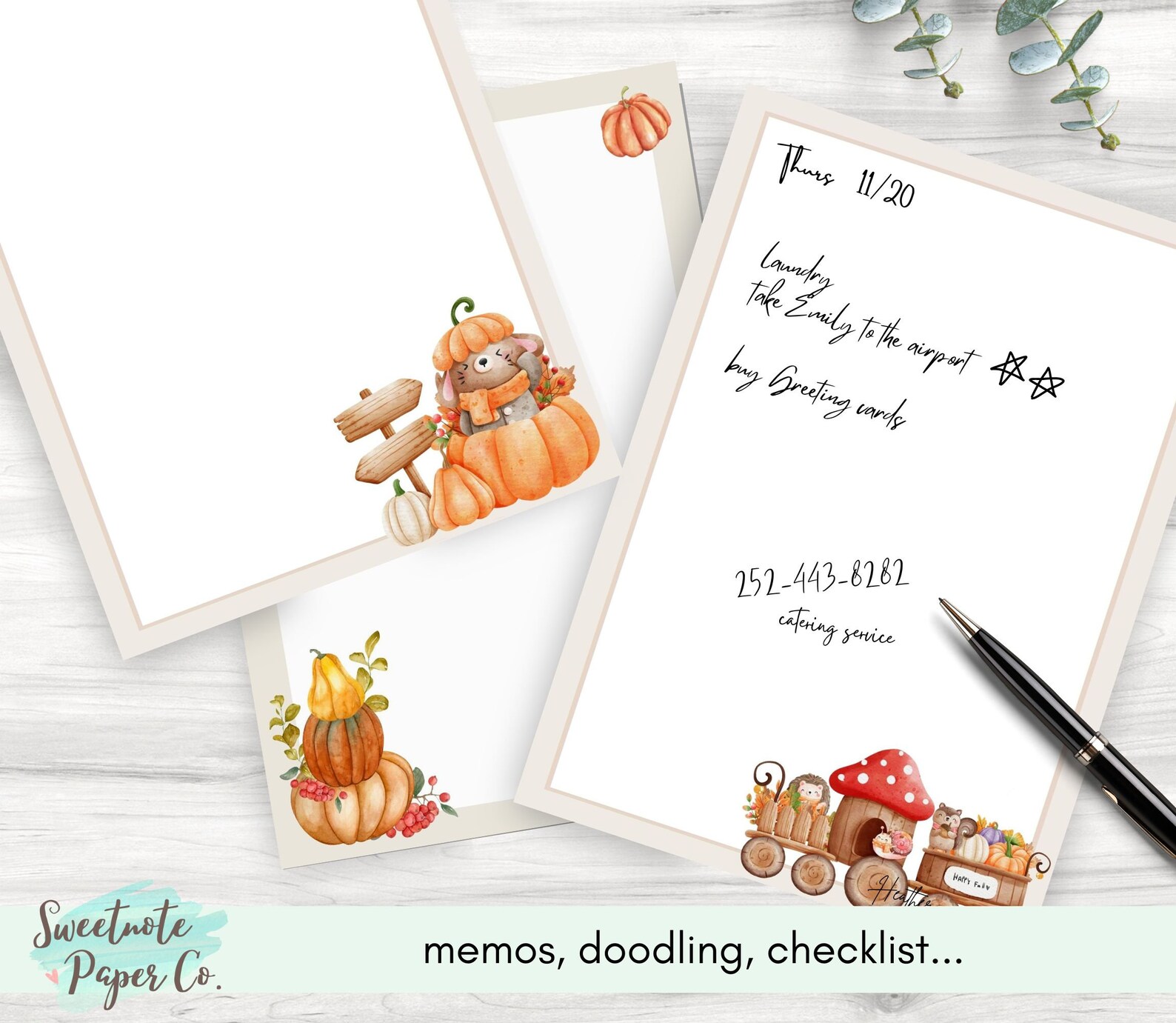 Printable Stationery Fall Autumn | Instant Download Writing Letter ...