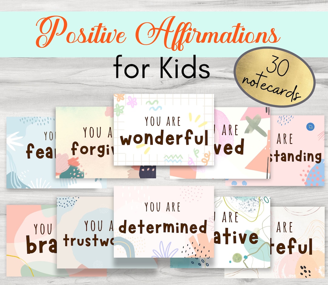 Printable Positive Affirmation Cards for Kids - Etsy