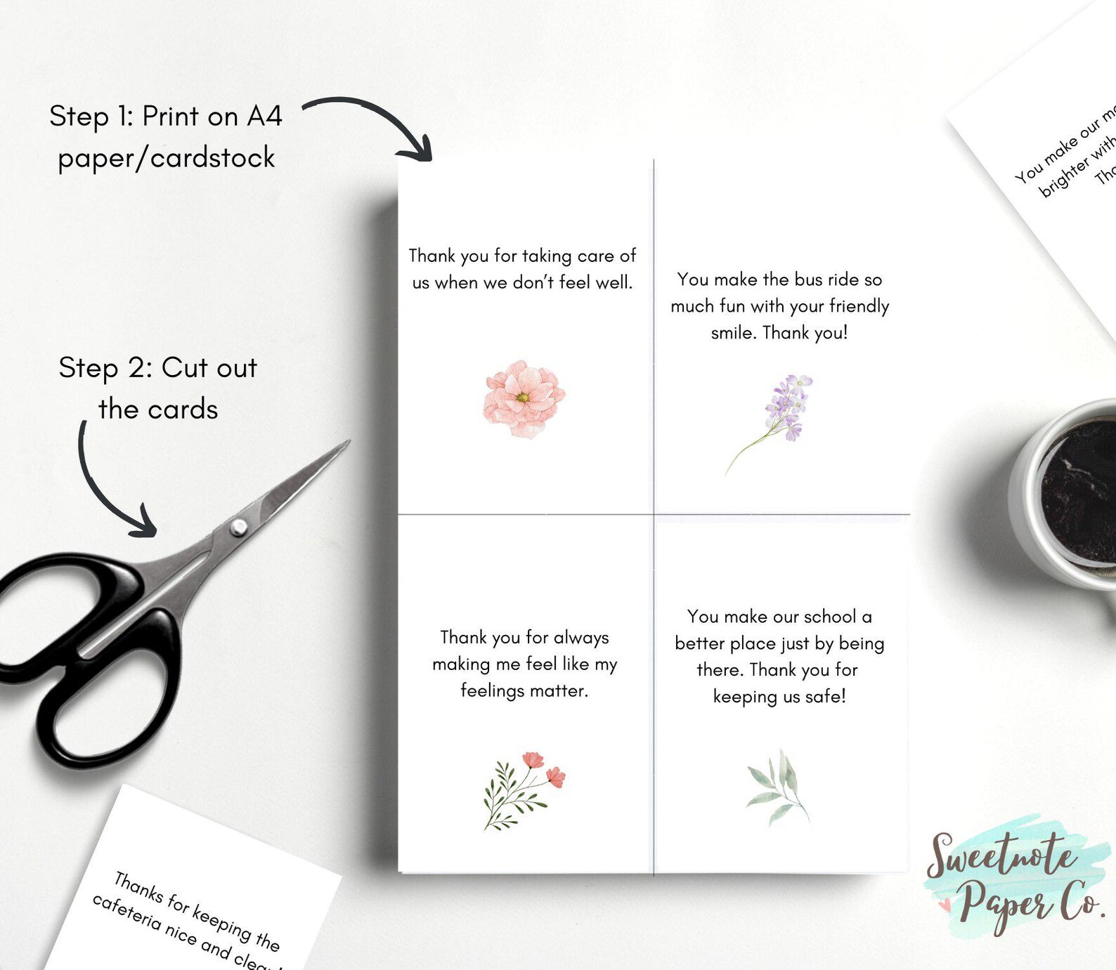 Printable School-staff Thank You Cards | Appreciation Cards for School ...