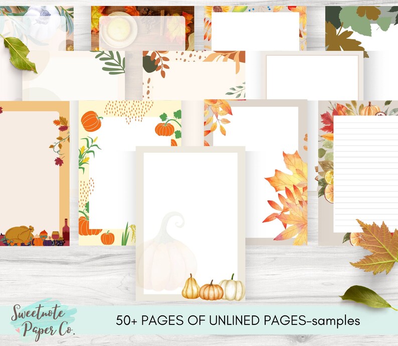 Printable Stationery Fall Autumn | Instant Download Writing Letter ...