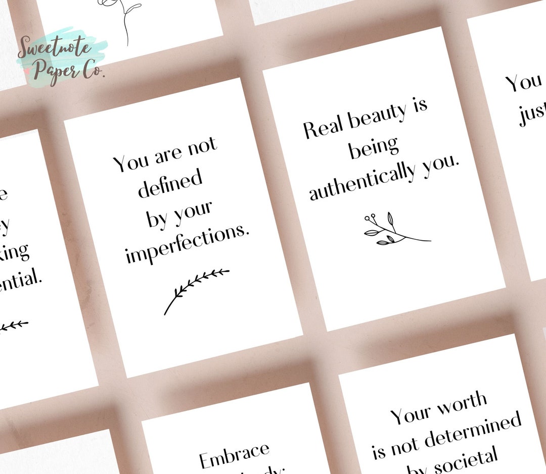 Body Image Positivity Affirmation Cards | Printable Self-love Messages ...
