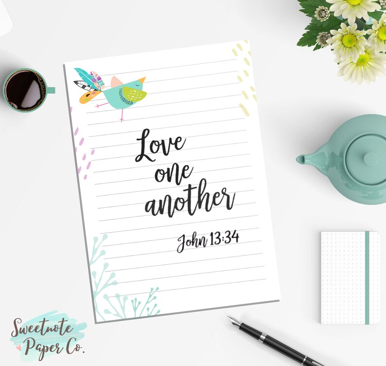 Printable Whimsical Notebook Pages, Printable Note Page, Digital Lined ...