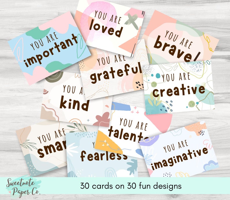 Printable Positive Affirmation Cards for Kids - Etsy