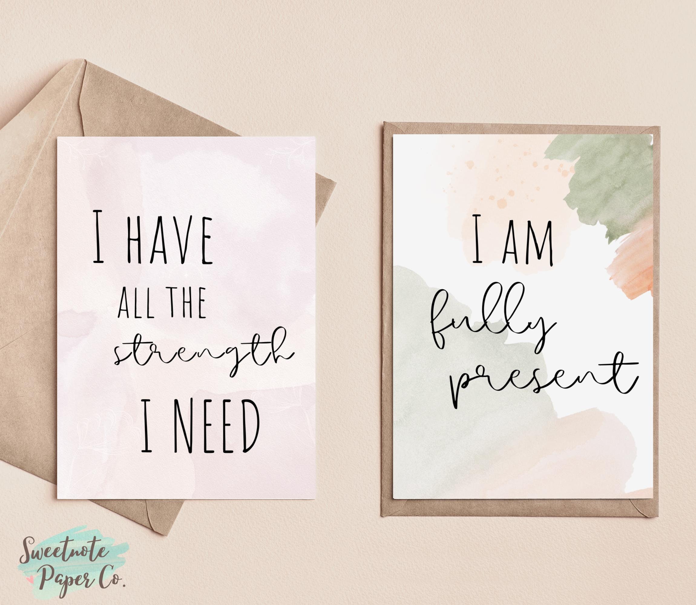 Printable Mindfulness Affirmation Cards, Meditation Cards, Digital ...